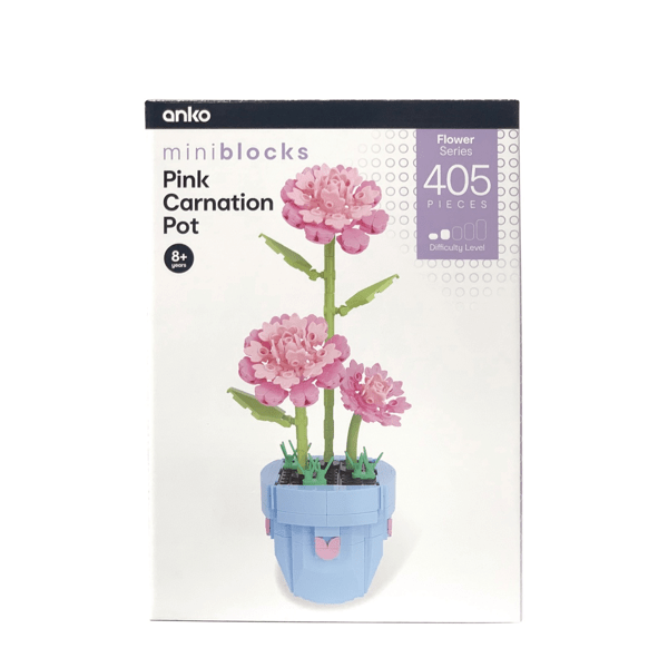 405 Pieces Mini Blocks Flower Series: Pink Carnation Pot - Anko ...