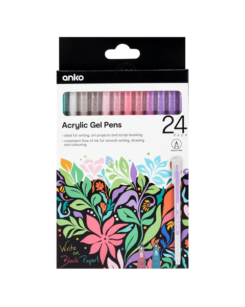 Anko 24 Pack Acrylic Gel Pens | Target Australia