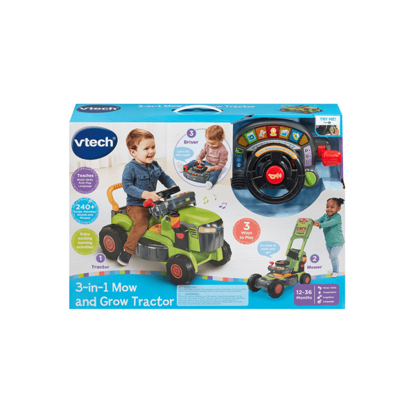VTech 3-in-1 Mow and Grow Tractor Ride On - Green | Target Australia