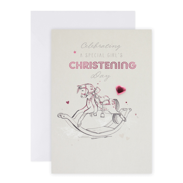 Connections from Hallmark Christening Card for Baby Girl - Rocking ...