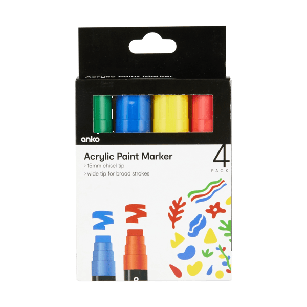 4 Pack Acrylic Paint Markers, Primary - Anko | Target Australia