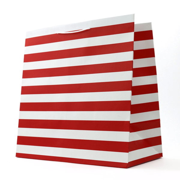 Connections from Hallmark Extra-Large Gift Bag - Red & White Stripes ...