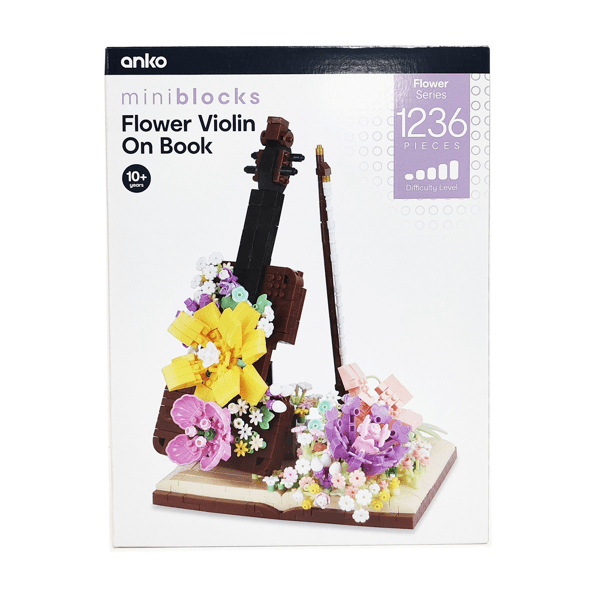 1236 Pieces Mini Blocks Flower Series: Flower Violin on Book - Anko ...