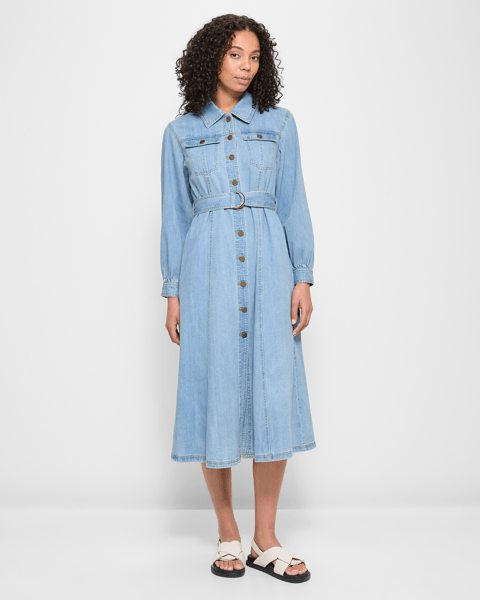 Denim Maxi Shirt Dress | Target Australia