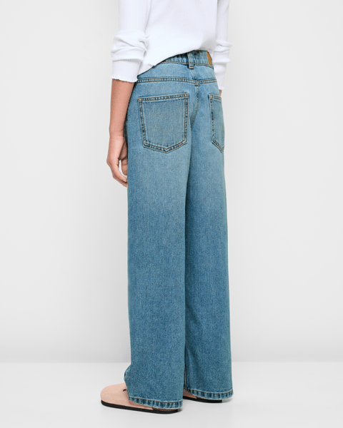 Wide Leg Denim Jeans - Mid Wash | Target Australia