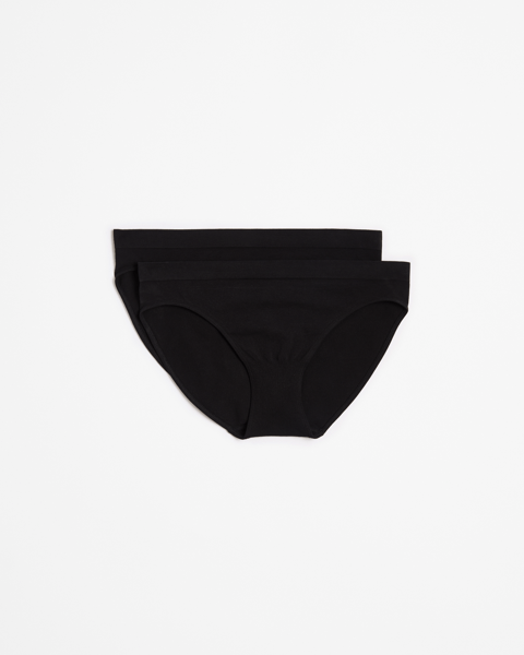 Australian Cotton Blend 2 Pack Seamfree Bikini Briefs - Black | Target ...