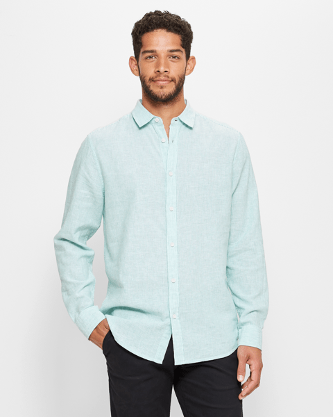 Long Sleeve Linen Blend Shirt | Target Australia