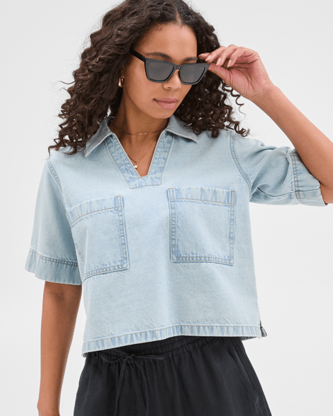 Denim Tunic Top - Ice Blue Wash | Target Australia