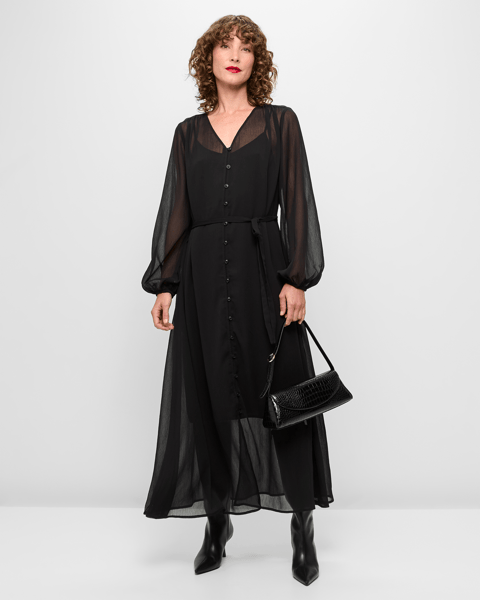 Long Sleeve V-Neck Midi Dress - Preview | Target Australia