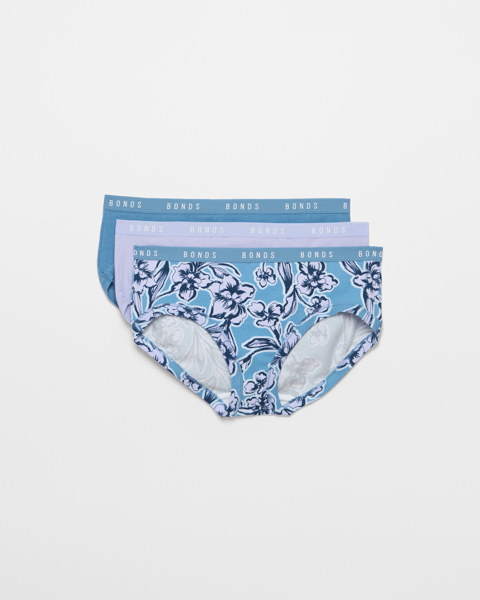 Womens Cottontails Midi Briefs 3 Pack - Bonds - Blue Petal Whispers ...