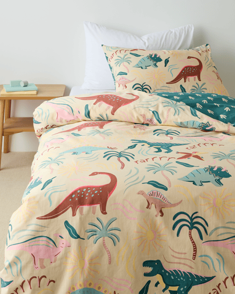 Xavier Dinosaur Australian Cotton Kids Quilt Cover Set | Target Australia