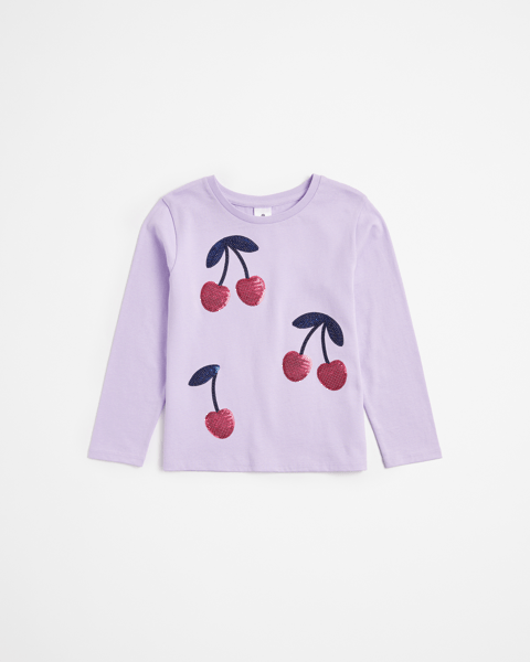 Embellished Sequin Print Top - Purple Cherry | Target Australia