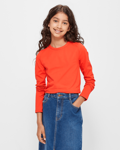 Long Sleeve Baby Cropped Top | Target Australia