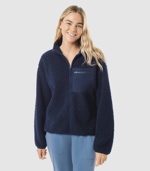 Sherpa Zip Through Jacket - Piping Hot | Target Australia