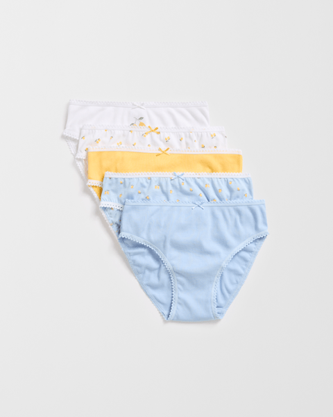 Australian Cotton Older Girls Underwear Briefs 5 Pack - Maxx - Lemon ...