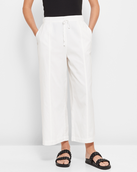 Linen Blend Seamed Wide Leg Pants | Target Australia