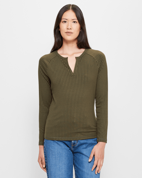 Long Sleeve Notch Neck Top | Target Australia