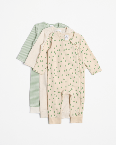 Baby Organic Cotton Coveralls 3 Pack - Pears | Target Australia