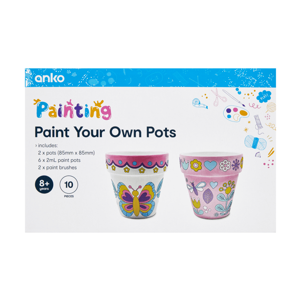 10 Piece Paint Your Own Pots - Anko | Target Australia