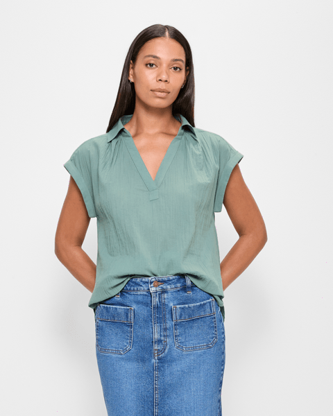 Sleeveless V-Neck Collared Shirt | Target Australia