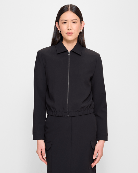 Cropped Zip Bomber Jacket - Preview | Target Australia