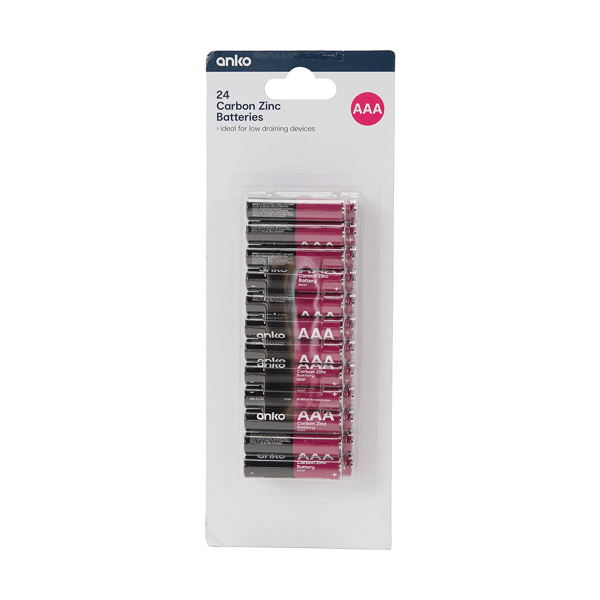 Carbon Zinc Batteries, AAA, 24 Pack - Anko | Target Australia