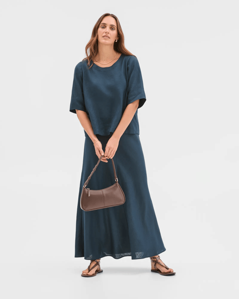 European Linen Cross Back Top | Target Australia