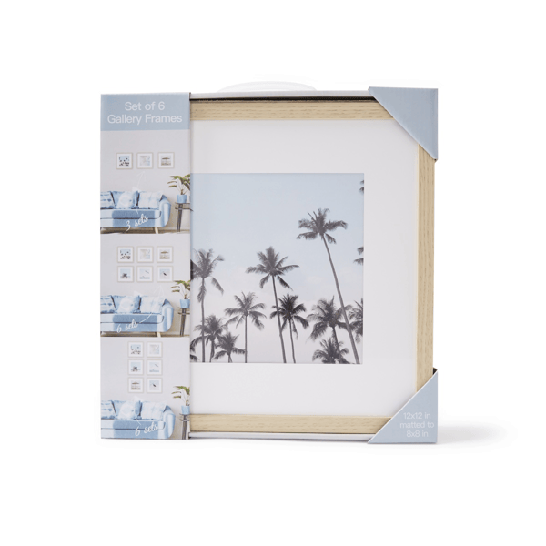 Gallery Frames - Set of 6 Oak Look | Target Australia