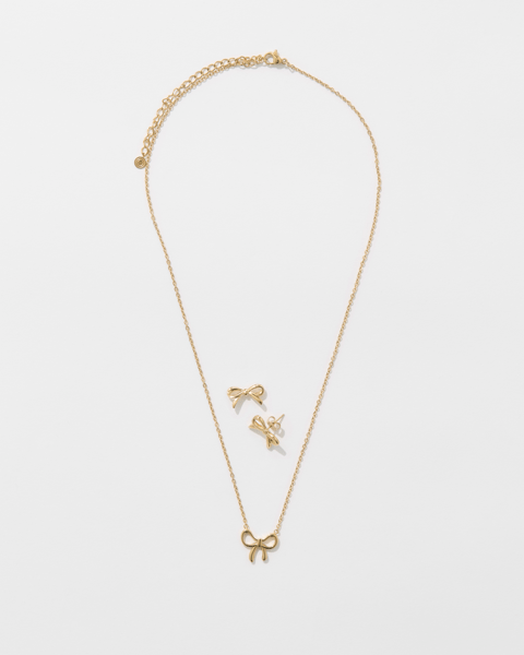 Waterproof 2 Pack Bow Jewellery Set - Gold | Target Australia