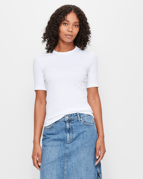 Australian Cotton Rib Layer T-Shirt - White | Target Australia