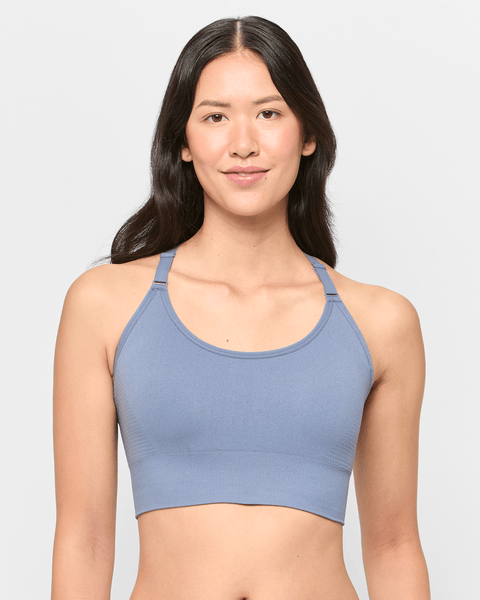 Medium Impact Seamfree Racer Sports Crop Top - White | Target Australia