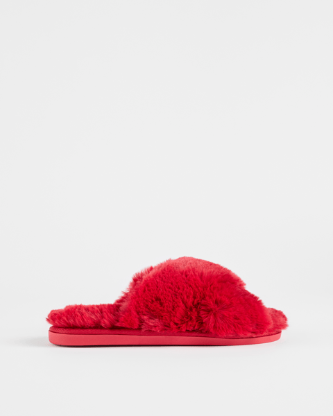 Womens Fluffy Cross Over Slipper - Liddia II | Target Australia