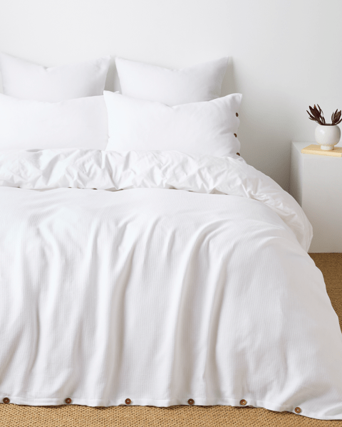 Nico Mini Waffle Australian Cotton Quilt Cover Set - White | Target ...