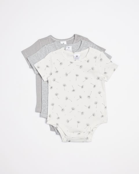 3 Pack Baby Organic Cotton Rib Bodysuits | Target Australia