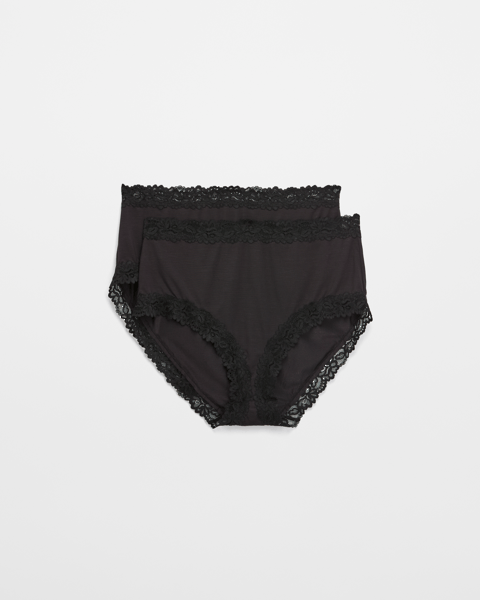 Womens Modal and Lace Full Briefs 2 Pack - Black | Target Australia