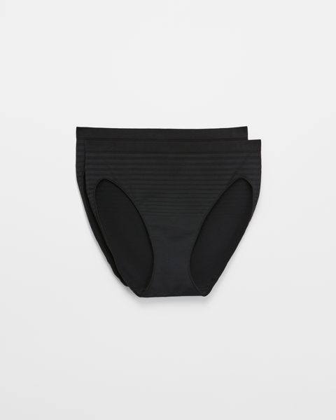 Womens Seamfree Matte and Shine High Cut Briefs 2 Pack - Black | Target ...
