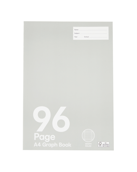 Anko A4 Graph Book - 96 Pages, Grey | Target Australia