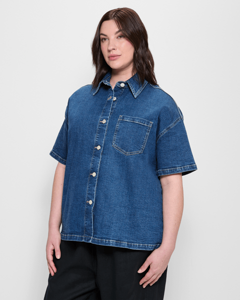 Plus Size Denim Shacket | Target Australia