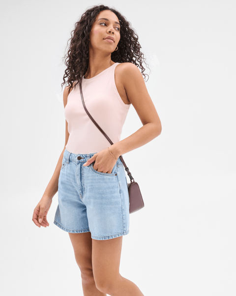 High Rise A-Line Denim Shorts | Target Australia