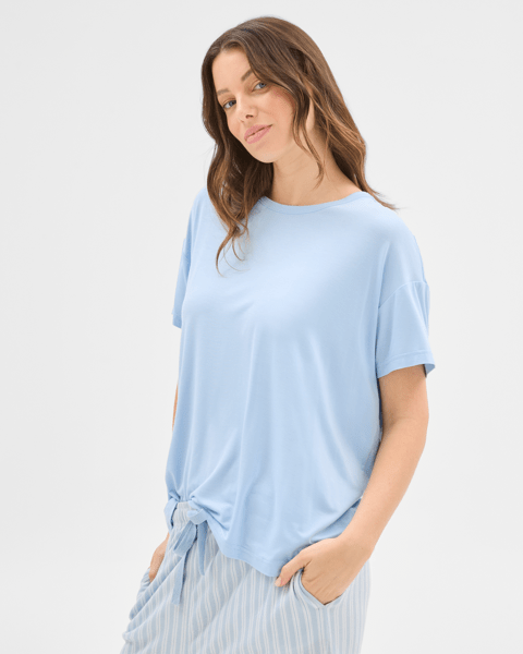 Soft Comfort Bamboo Pyjama T-Shirt - Blue | Target Australia