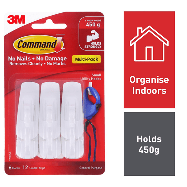 6 Pack Command Mounting Hooks - Small | Target Australia
