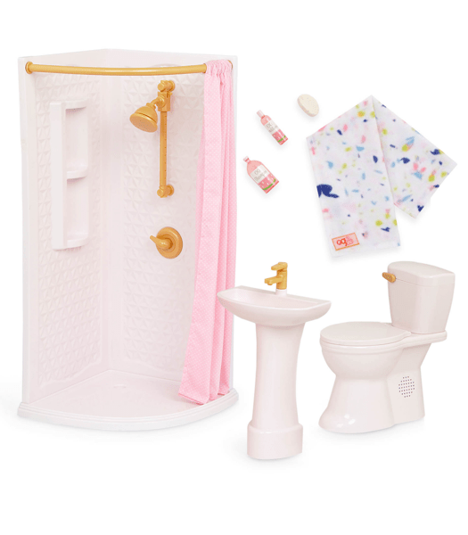 Our Generation Sweet Bathroom Set Dollhouse Furniture for 18-inch Dolls ...