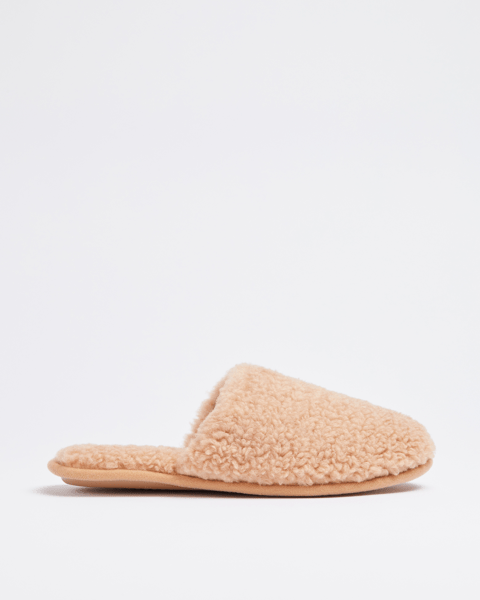 W SHANI SOFT TEDDY SLIPPER - HAZELNUT | Target Australia