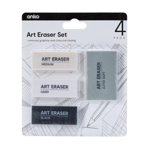 4 Pack Art Eraser Set - Anko | Target Australia