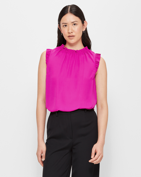 Ruffle Neck Tank Top - Preview | Target Australia