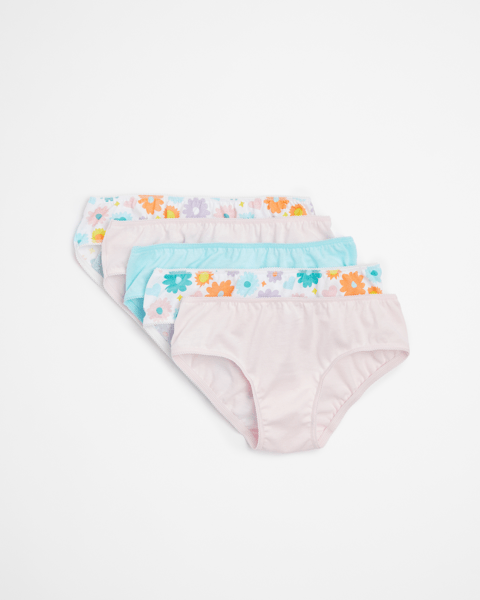 Girls Floral Retro Essential Briefs - 5 Pack | Target Australia