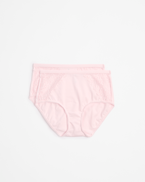 Australian Cotton Blend Cotton and Lace Full Briefs - Blushing Pink ...