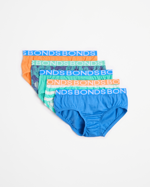 Bonds Boys Briefs 5 Pack - Tidal Tropics | Target Australia