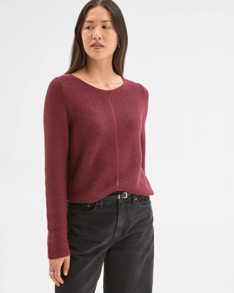 Australian Cotton Blend Ottoman Twist Jumper - Plum Wine Twist | Target ...