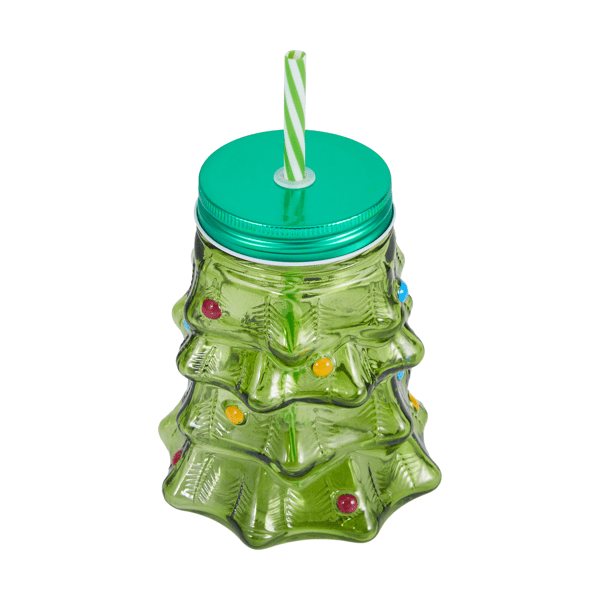 Christmas Tree Drink Jar and Straw - Anko | Target Australia